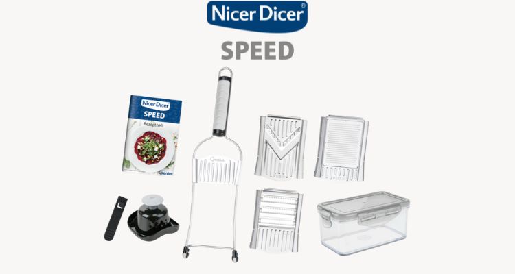 Nicer Dicer Speed - Grattugia manuale da cucina - set di 9 pezzi - Cel ...